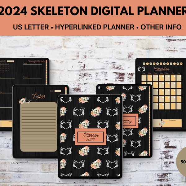 2024 Skeleton Planner - Etsy
