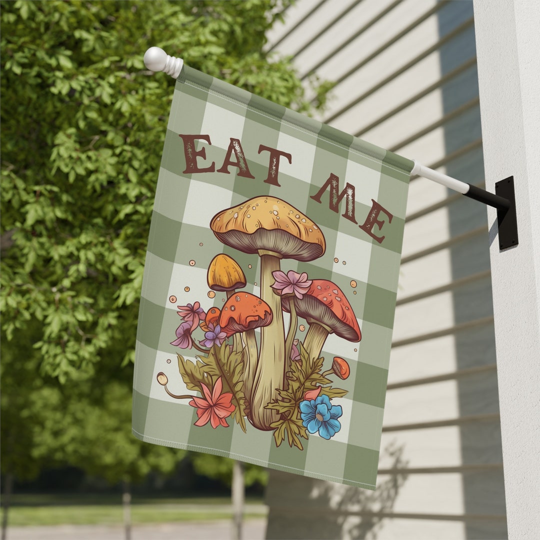 Funny House Flag Mushroom Garden & House Banner Eat Me - Etsy