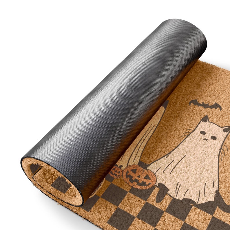 Spooky Cats Doormat, Halloween Welcome Mat, Ghost Cats, Cute Halloween ...