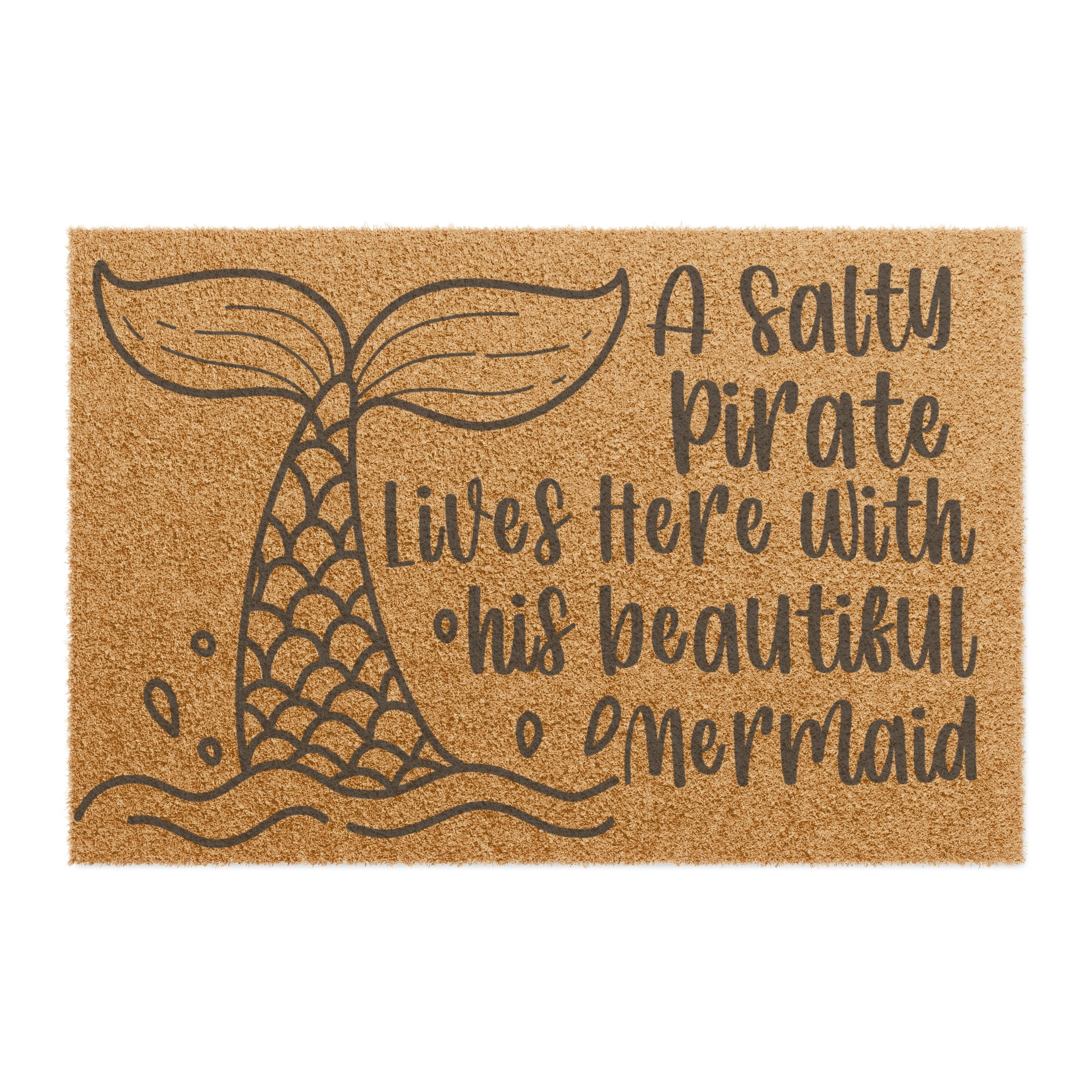 A Salty Pirate Lives Here With His Beautiful Mermaid Doormat, Coastal ...