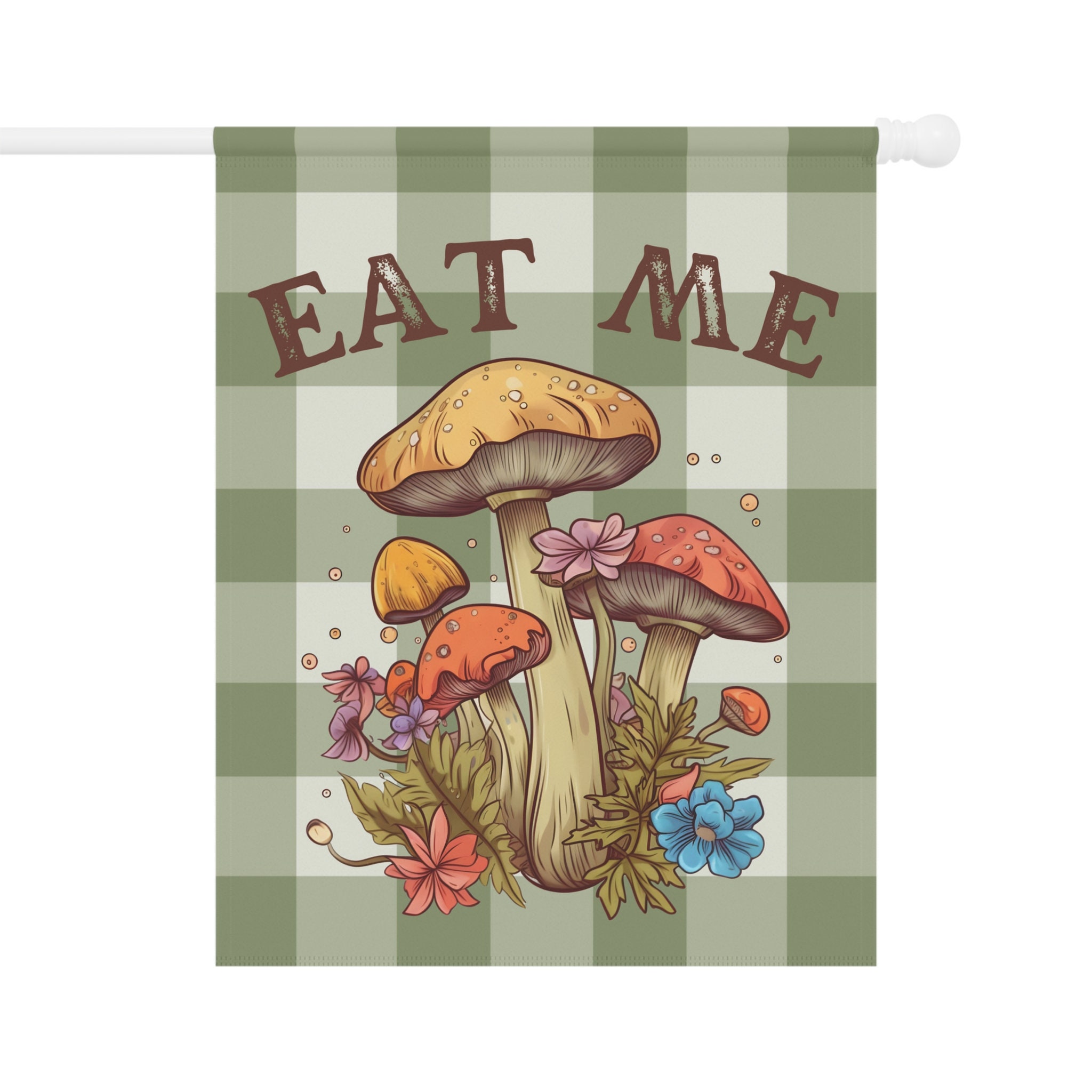 Funny House Flag Mushroom Garden & House Banner Eat Me Cottagecore ...