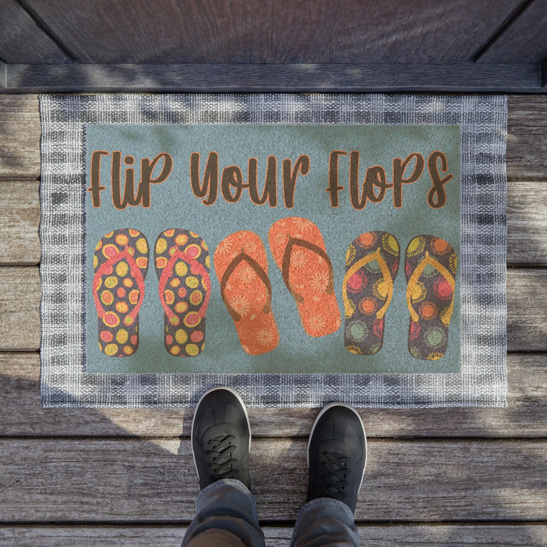 Flip Your Flops Doormat | Flip Flop Welcome Mat | Beach House Porch Mat ...