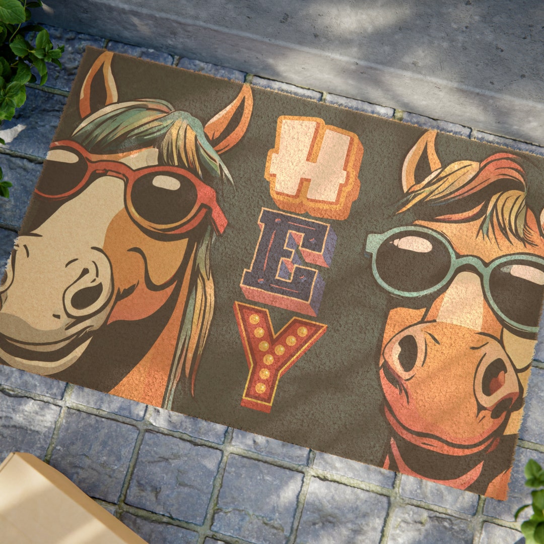 Funny Horse Doormat Farmhouse Welcome Mat Cute Horse Entry Mat - Etsy