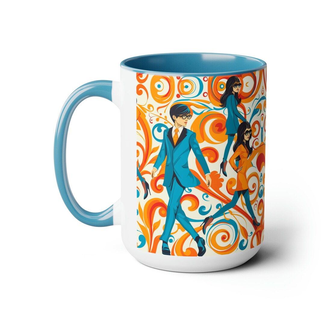 Vintage-inspired Fashion Mug - Retro, Hipster, Groovy 60s Style, Swirl ...
