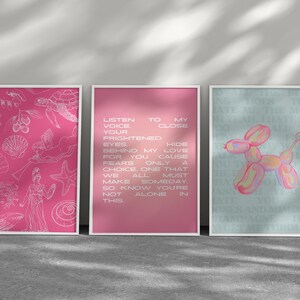 Trendy Preppy College Girl Poster Set of 6 Pink Trendy Retro - Etsy