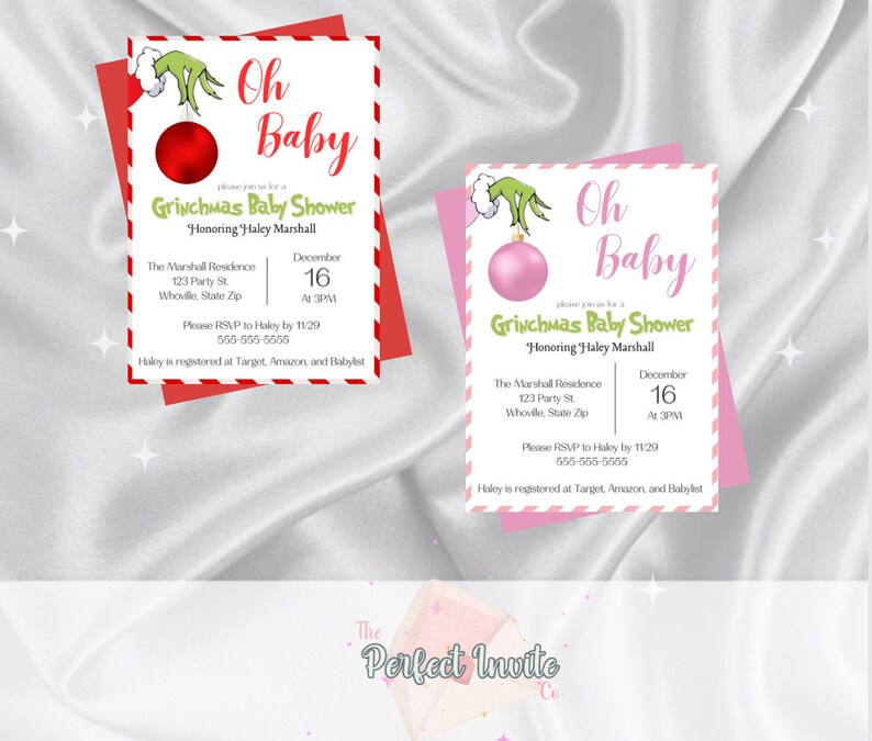 Digital Grinch Baby Shower Invitation | Grinch Theme Baby Shower ...