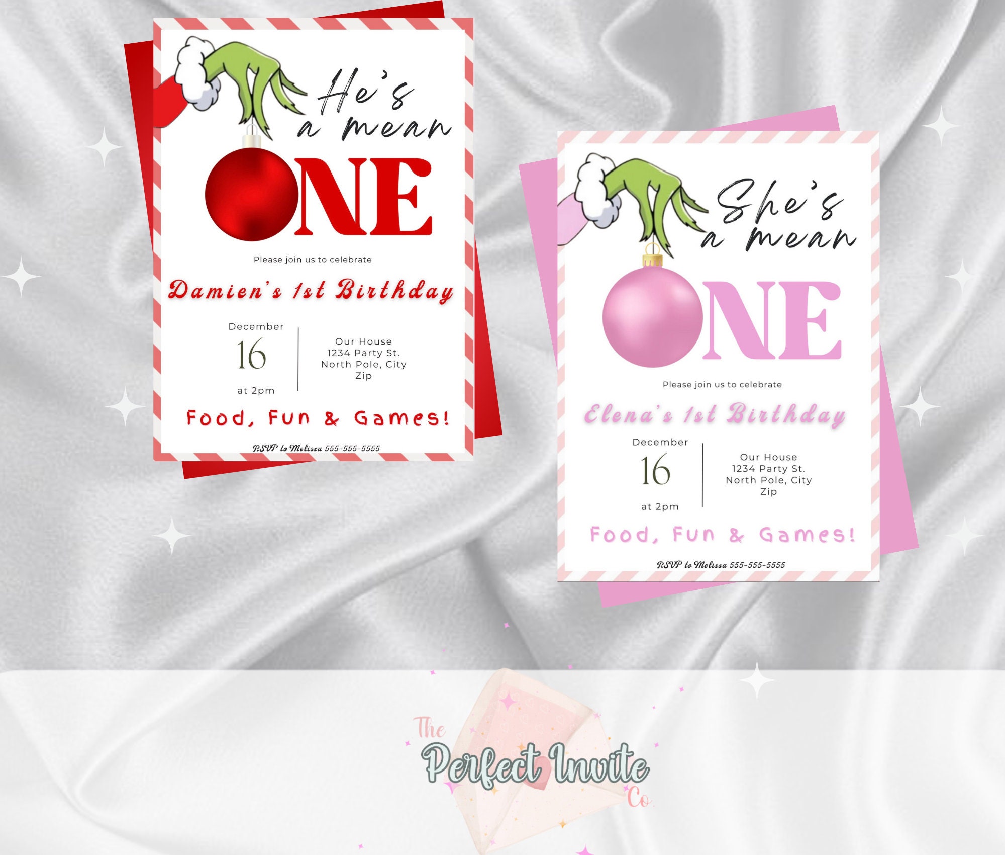 Hes a Mean ONE Birthday Invitation Shes a Mean ONE Birthday Invitation ...