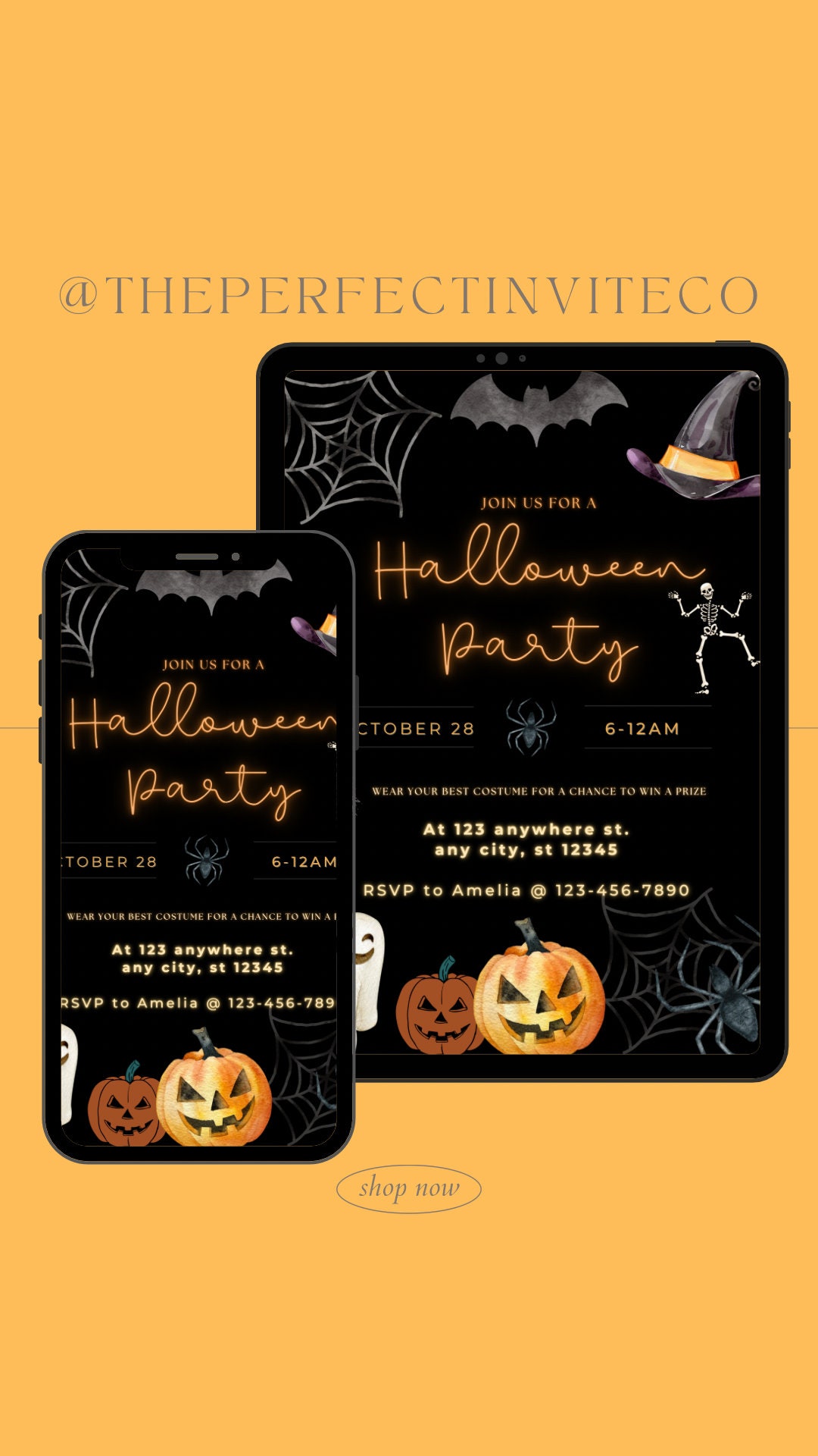 Halloween Theme Party Digital Invitation / Halloween Party - Etsy