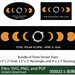 Total Solar Eclipse 2024 Sticker Bundle of 3 Sizes 3.5" X 2" Oval, 3.5 ...