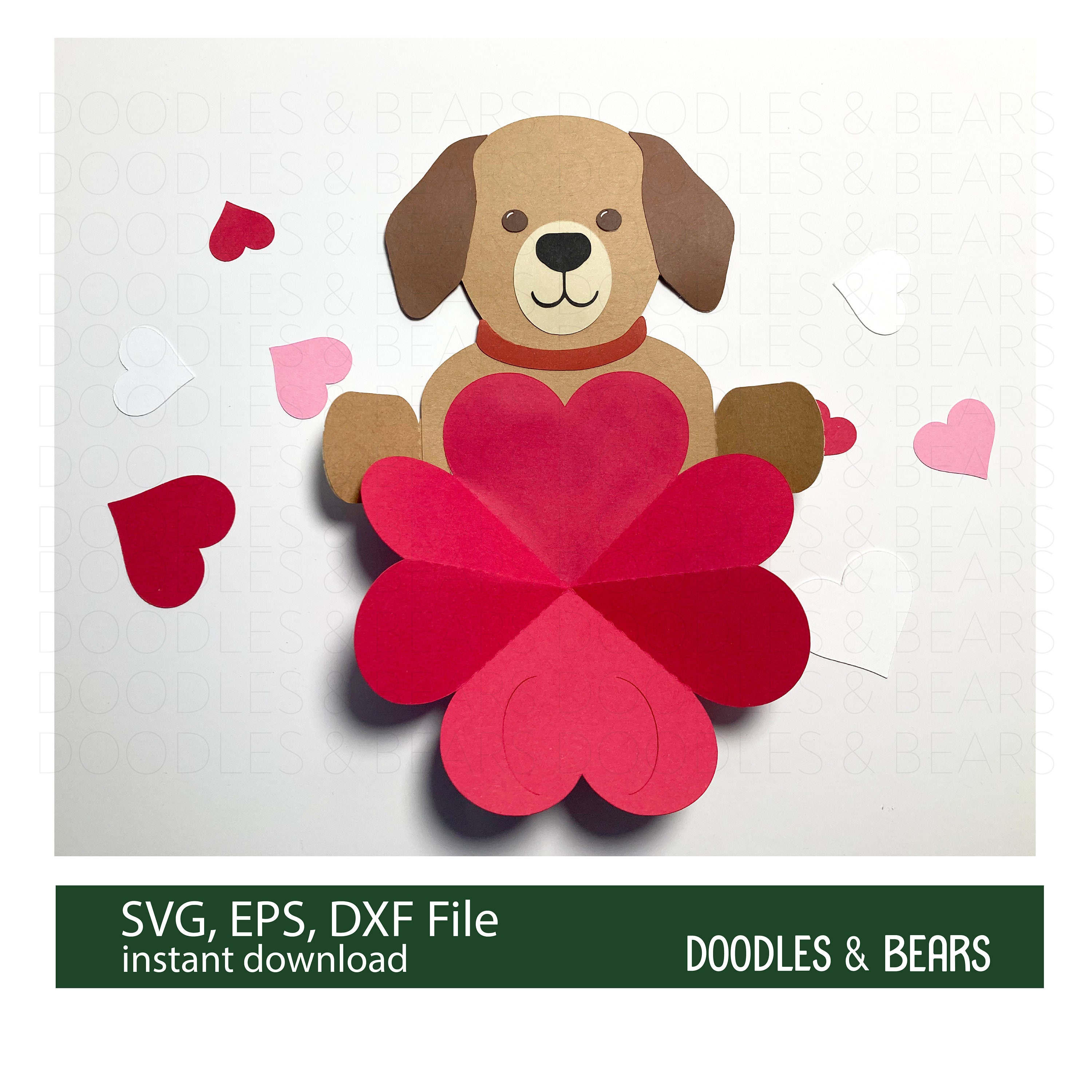 Cute Valentine's Day Dog and Cat Cards With Expanding Heart, Two Design ...