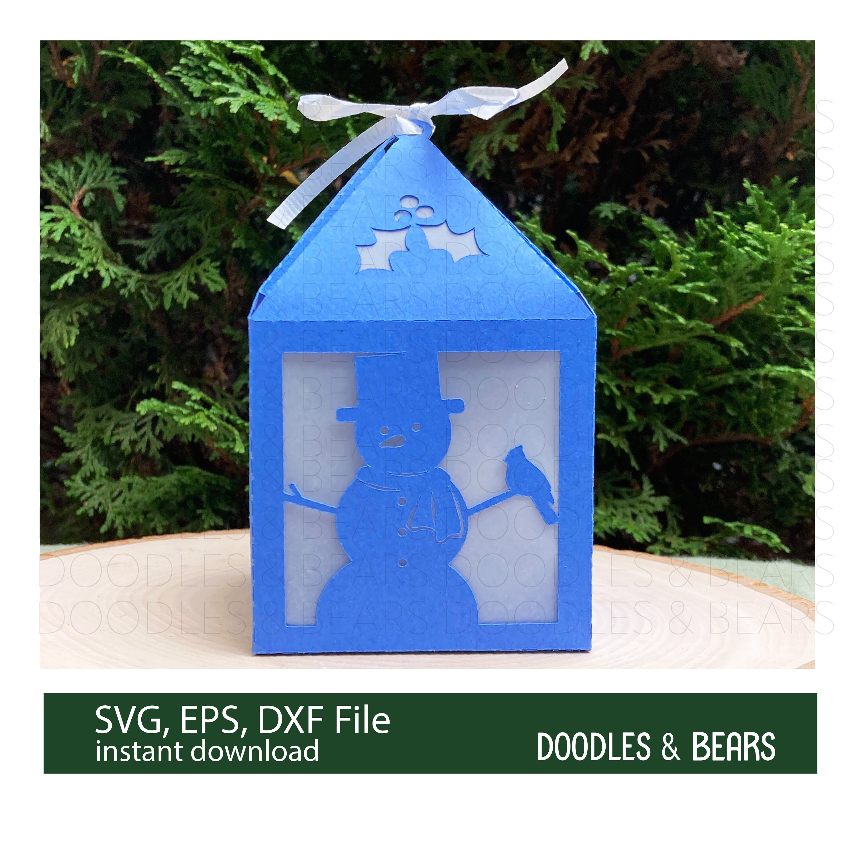 Snowman With Cardinal Lantern SVG, Digital File for Cricut and ...