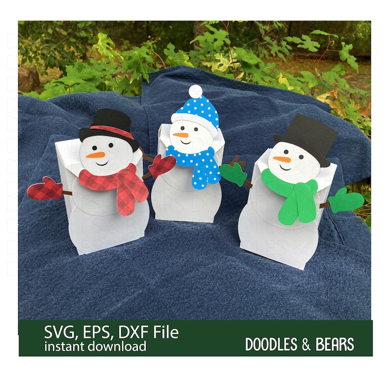 Snowman Treat Box, Cute Winter Holiday Box, Christmas Gift Box, Snowman ...