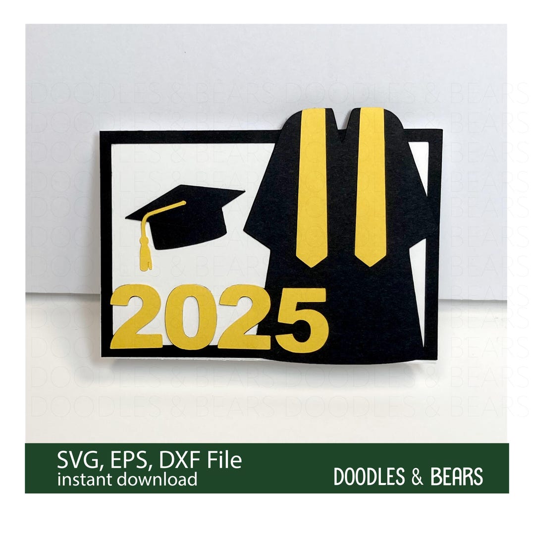 Graduation Gift Card Holder SVG, Cap and Gown SVG, Grad Gift Card ...