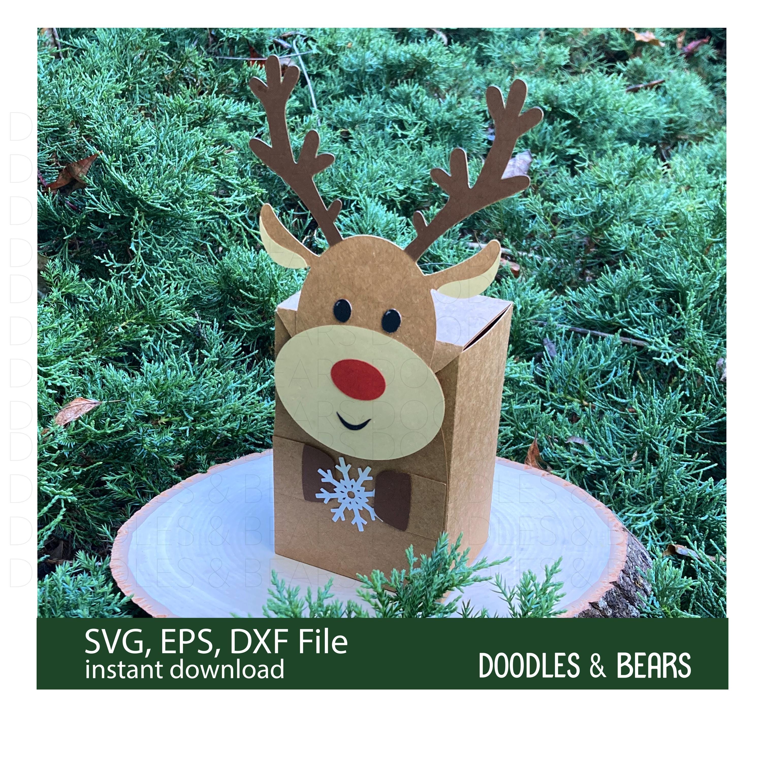 Reindeer Treat Box, Cute Winter Holiday Box, Christmas Gift Box ...