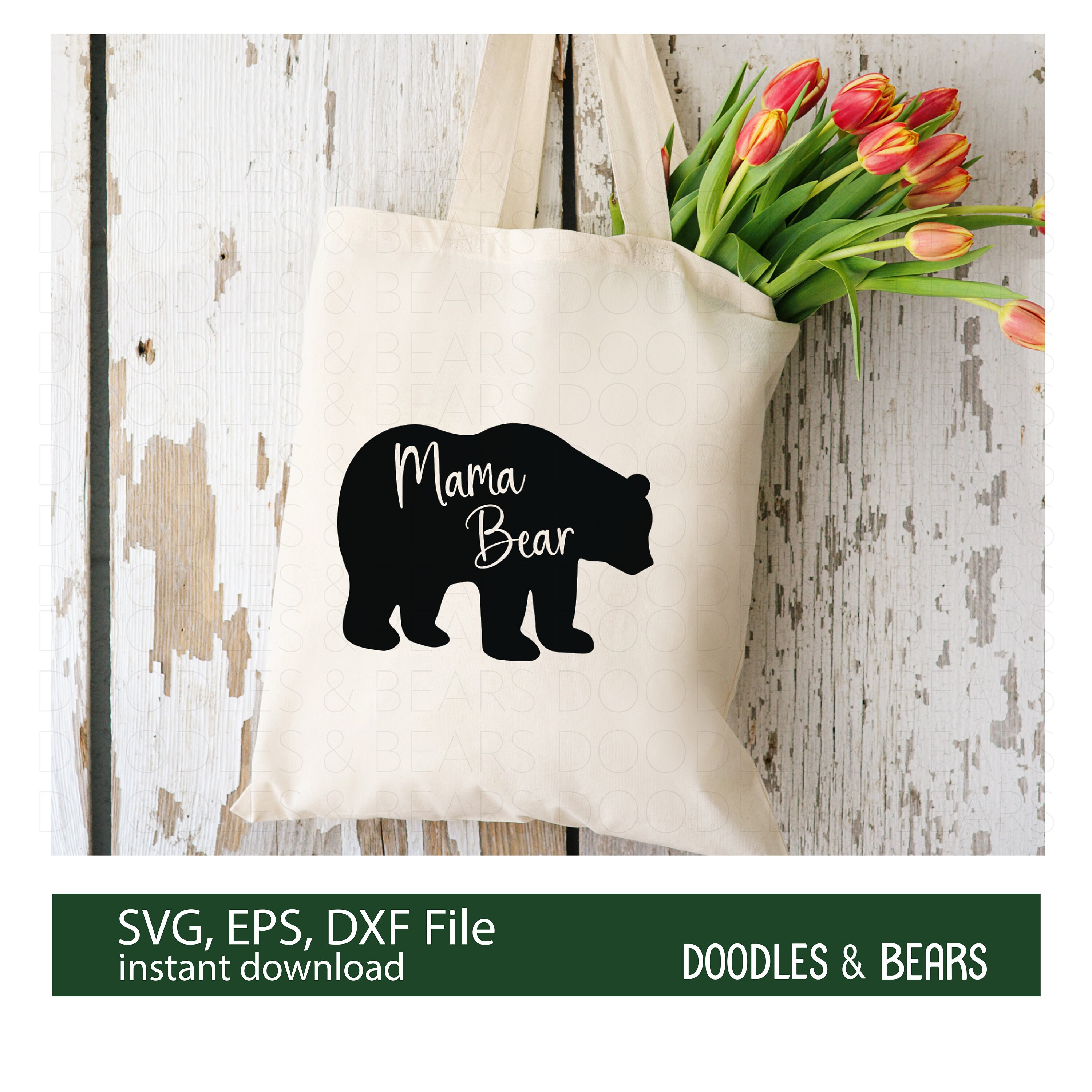 Mama Bear Silhouette SVG File, Digital File for Cricut and Silhouette ...