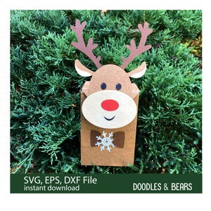 Reindeer Treat Box, Cute Winter Holiday Box, Christmas Gift Box ...