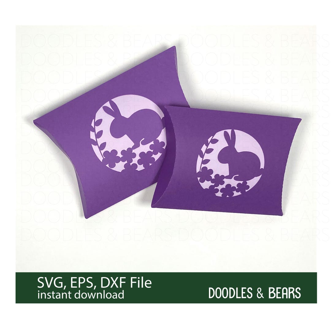 Easter Bunny Treat Box SVG, Pillow Box SVG, Easter Treat Box Cutting ...