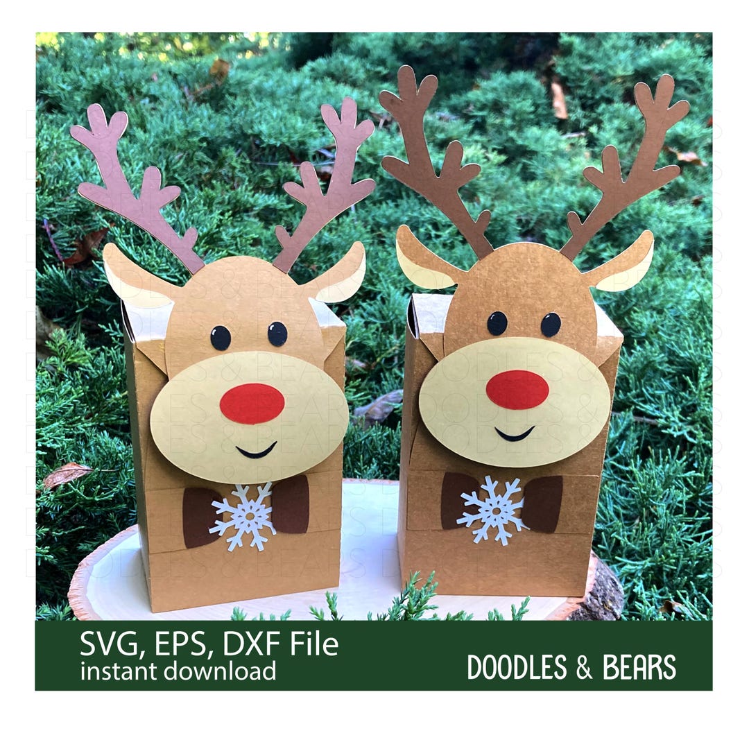 Reindeer Treat Box, Cute Winter Holiday Box, Christmas Gift Box ...