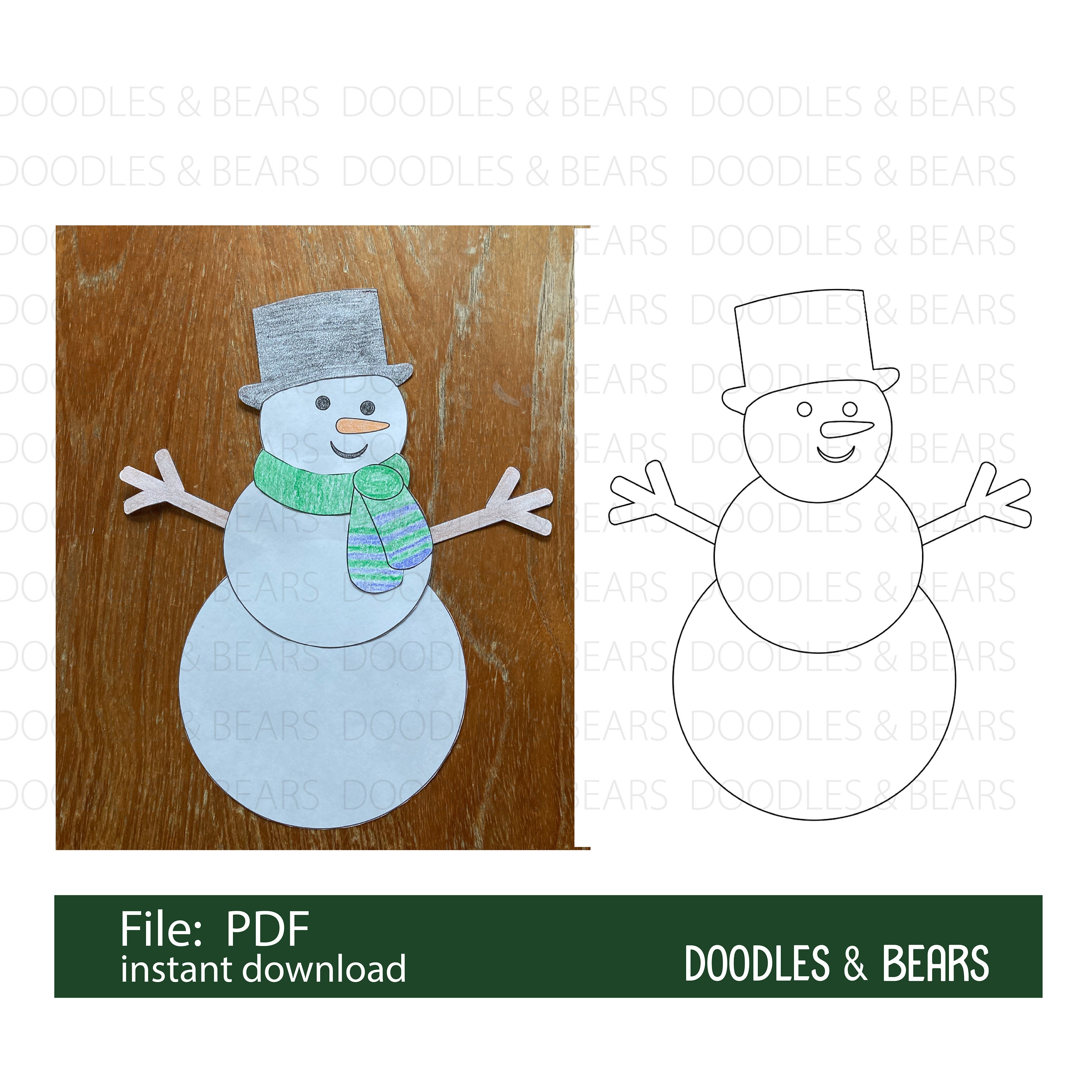 Cute Snowman Craft for Children PDF, Make a Snowman Fun Winter Paper ...