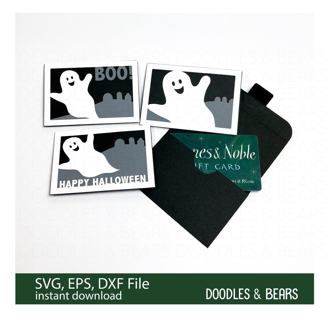 Halloween Gift Card Holder SVG, Ghost Gift Card Holder SVG Design ...