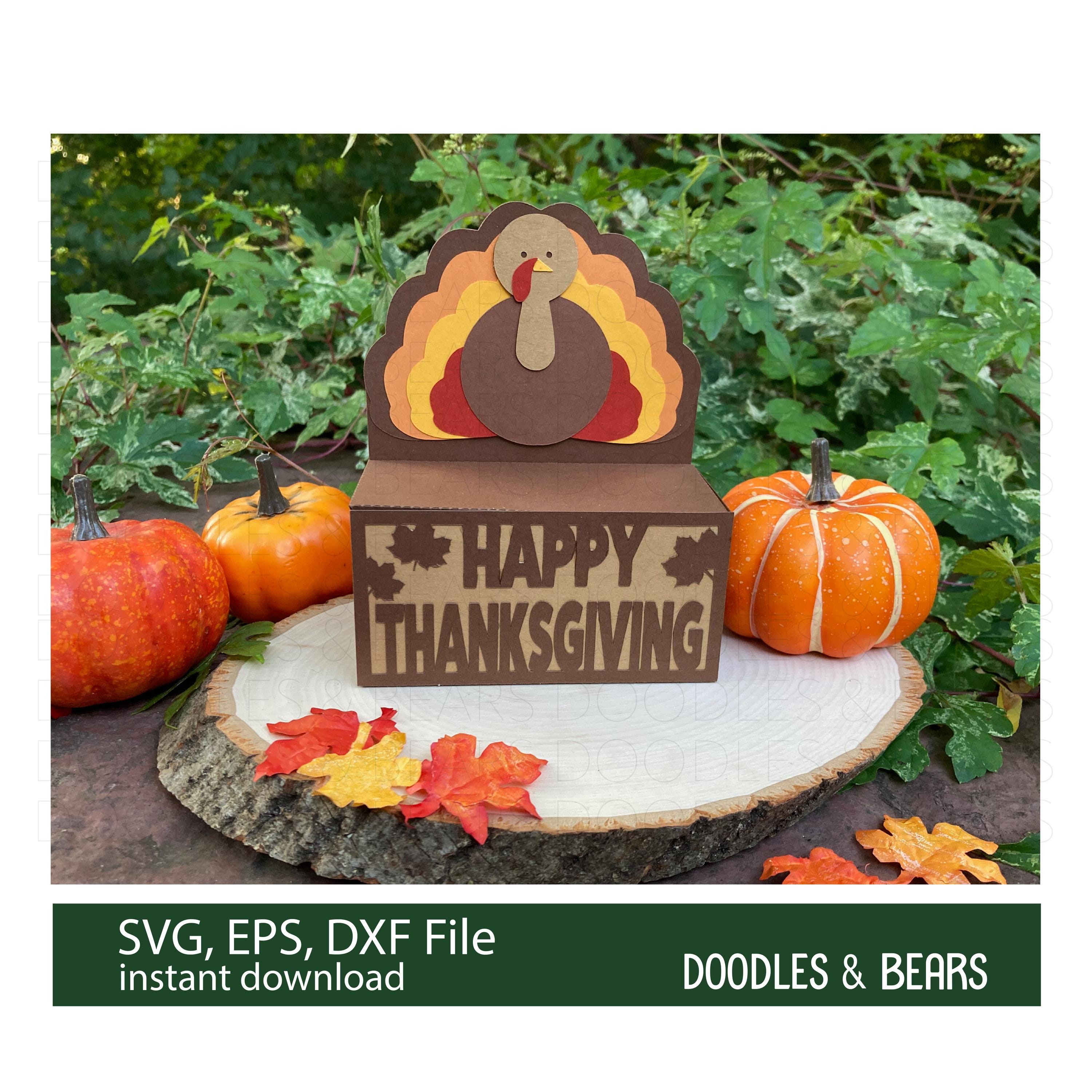 Thanksgiving Favor Treat Box SVG, Thanksgiving 3D Paper Treat Box ...
