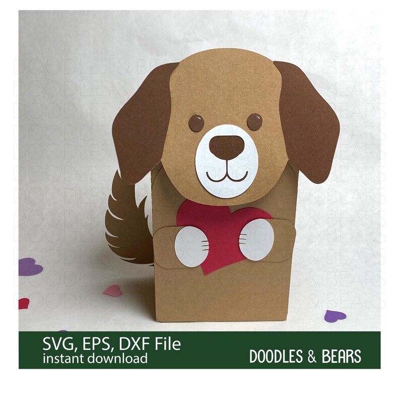 Valentine Dog Treat Box, Cute Valentine Gift Box for Kids, Valentine ...