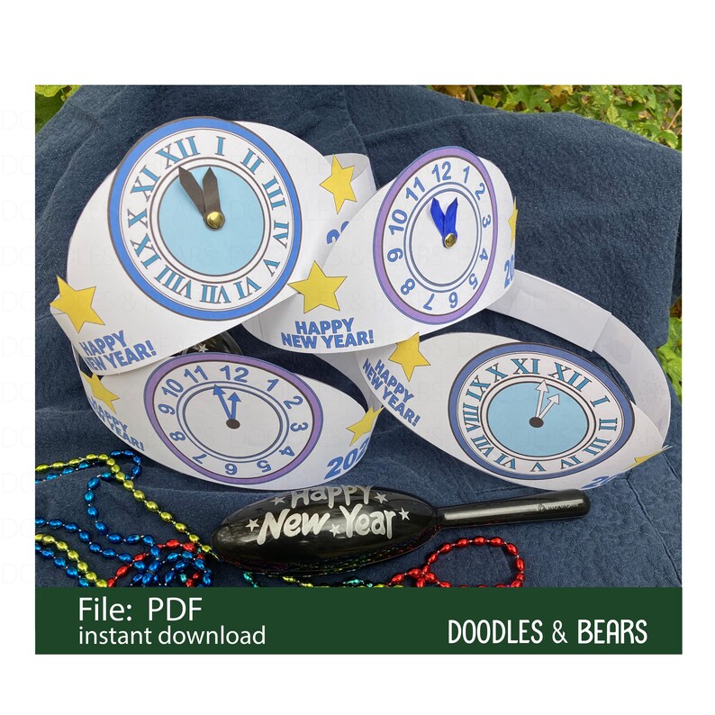 New Years 2025 Hat, Family New Years Eve Activity PDF, Paper Craft for ...