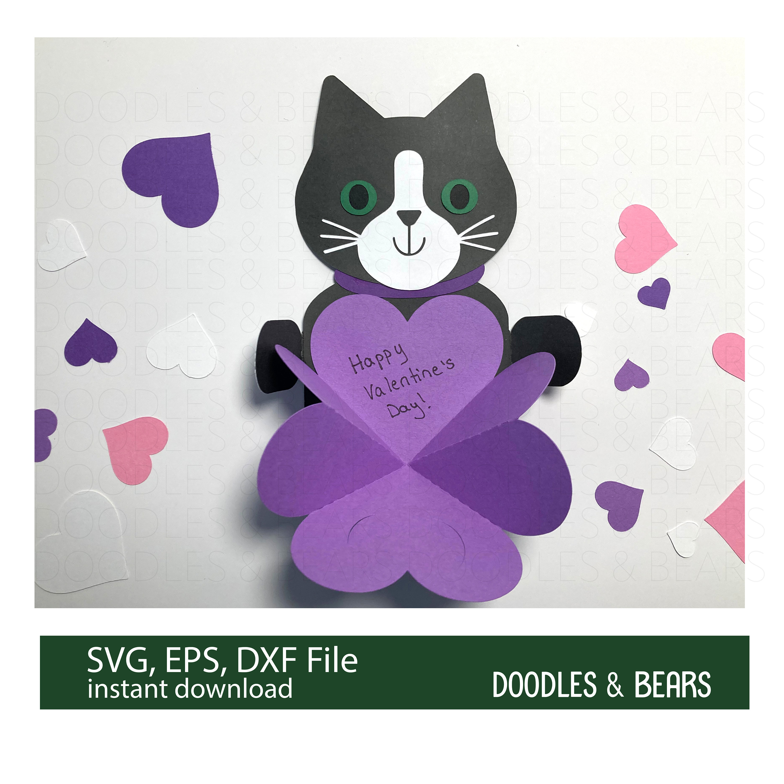 Cute Valentine's Day Dog and Cat Cards With Expanding Heart, Two Design ...