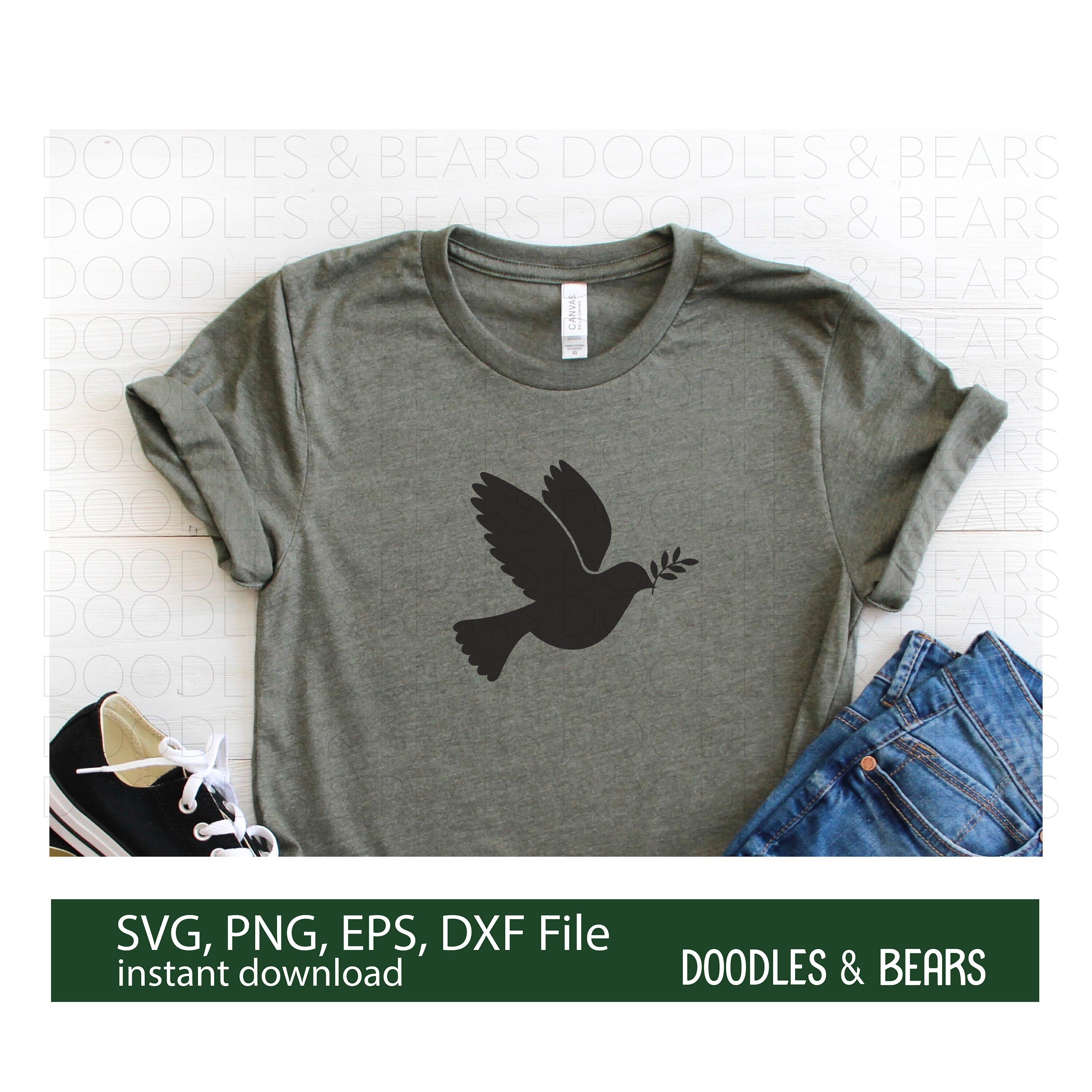 Peace Dove SVG PNG EPS Dxf Files Digital Files for - Etsy