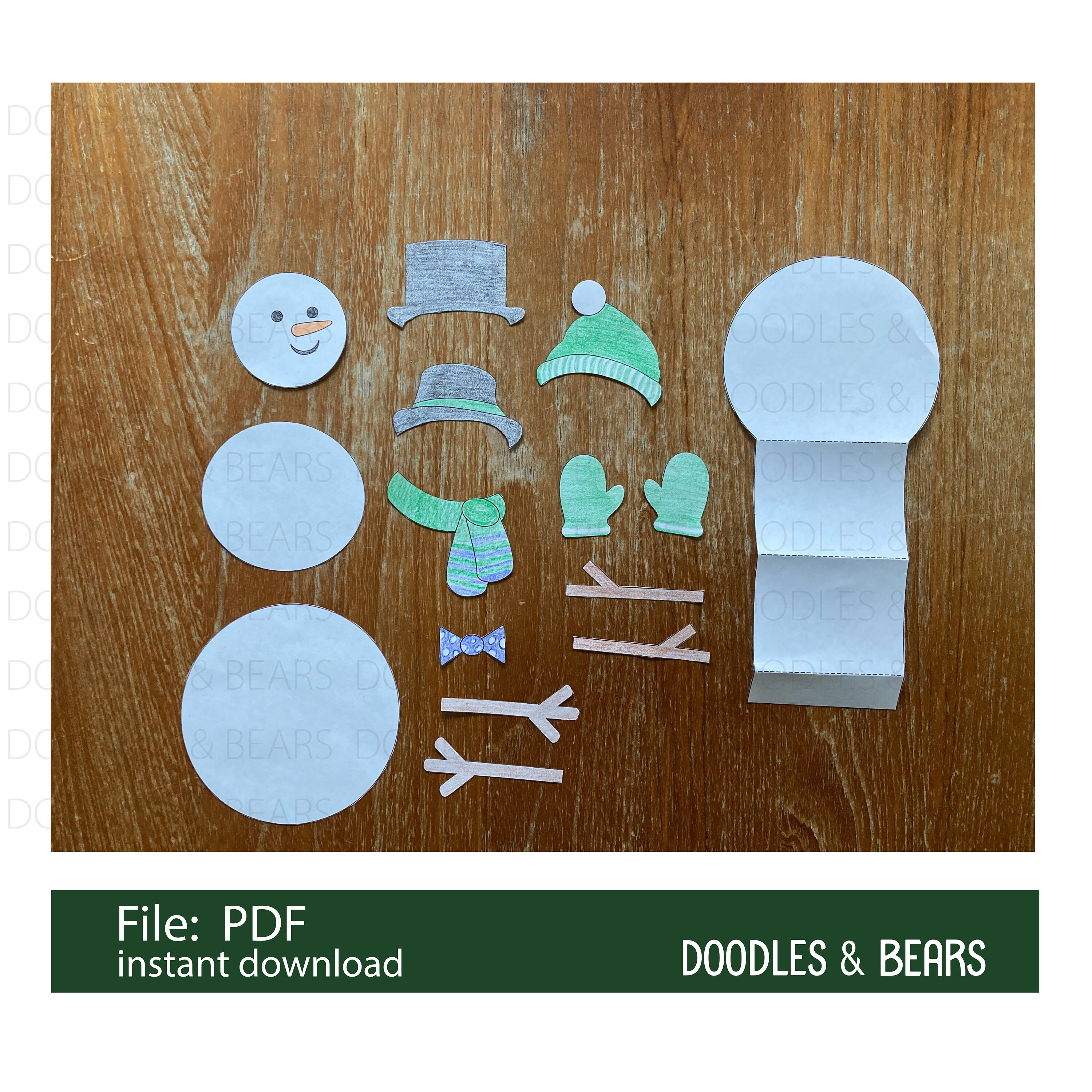 Cute Snowman Craft for Children PDF, Make a Snowman Fun Winter Paper ...