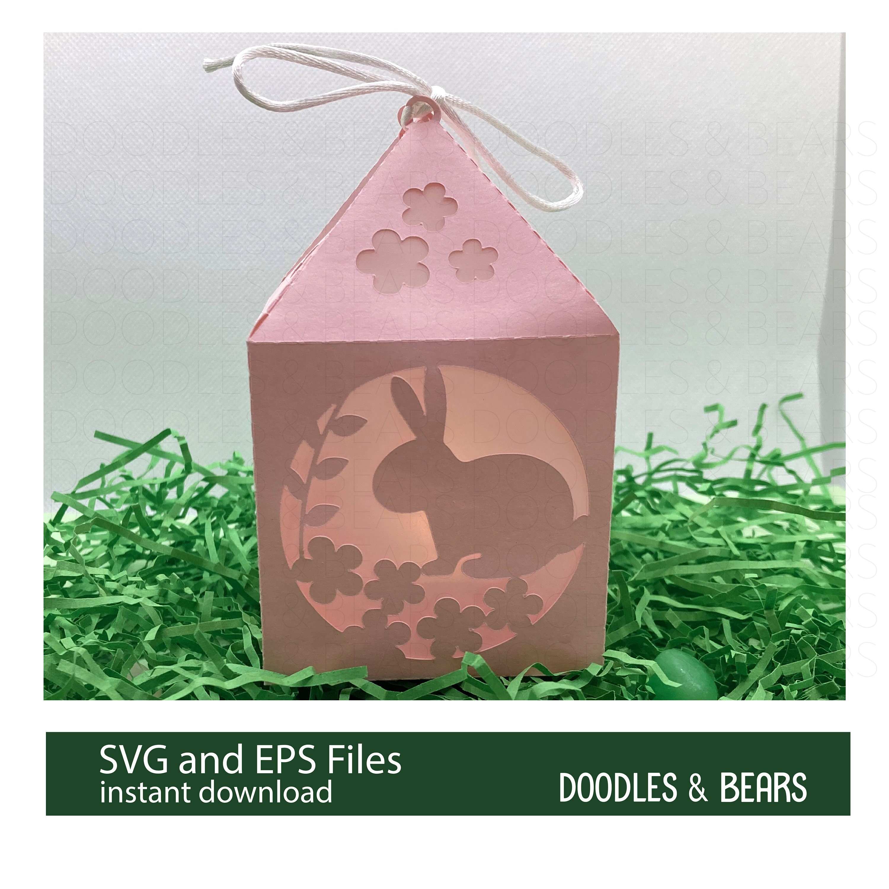Cute Easter Bunny Lanterns SVG and EPS, Set of 3 Digital Files Cricut ...
