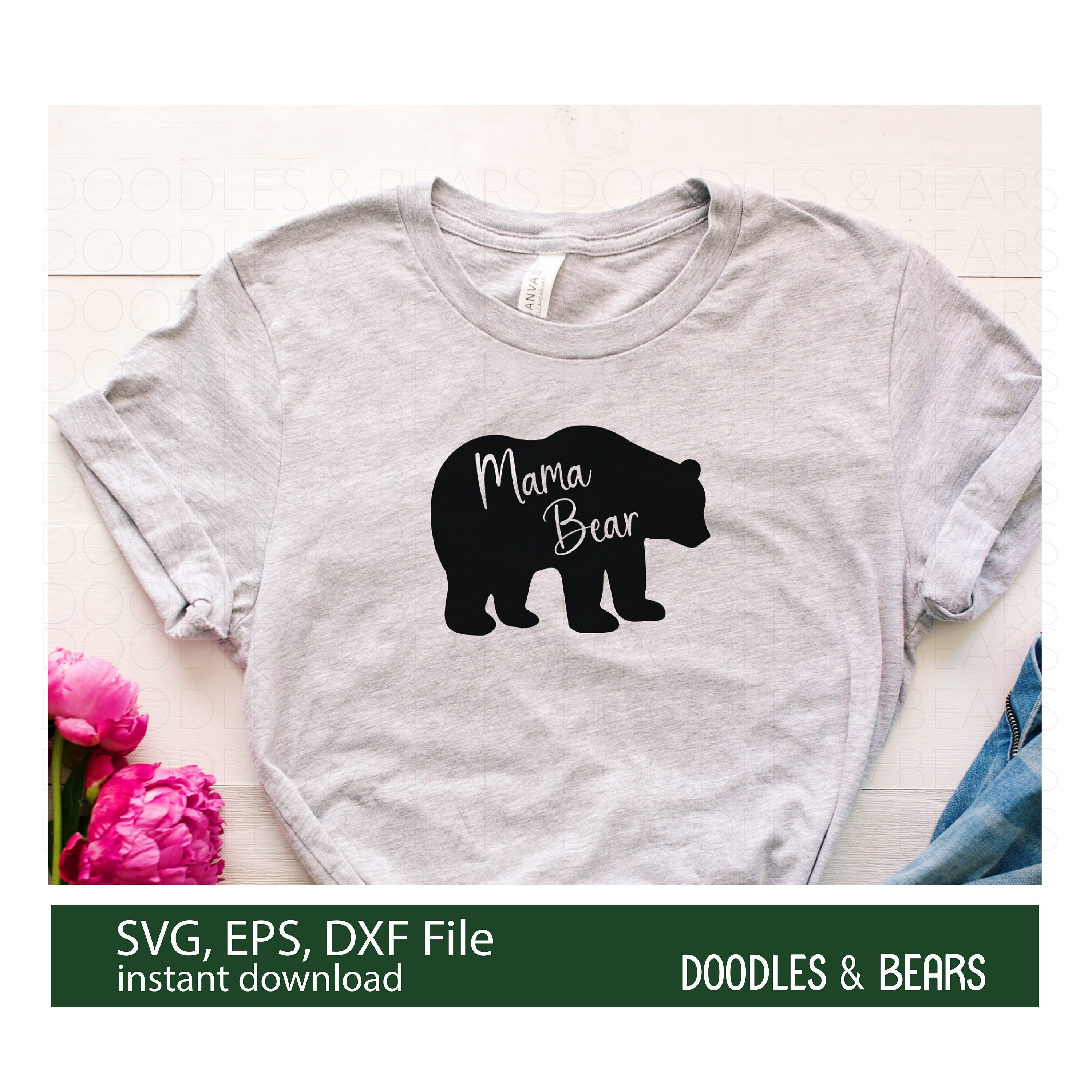 Mama Bear Silhouette SVG File, Digital File for Cricut and Silhouette ...