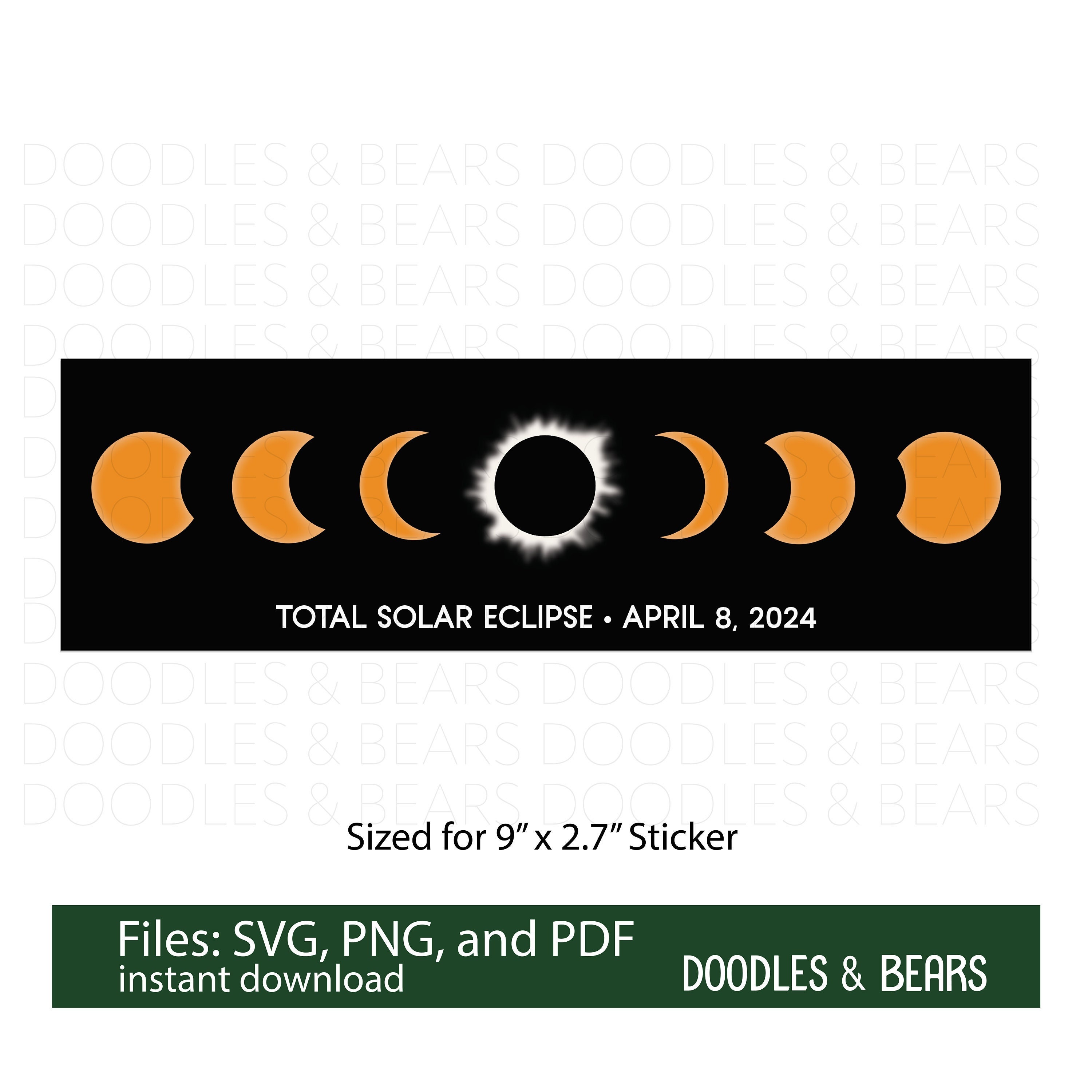 Total Solar Eclipse 2024 Sticker Bundle of 3 Sizes 3.5" X 2" Oval, 3.5 ...
