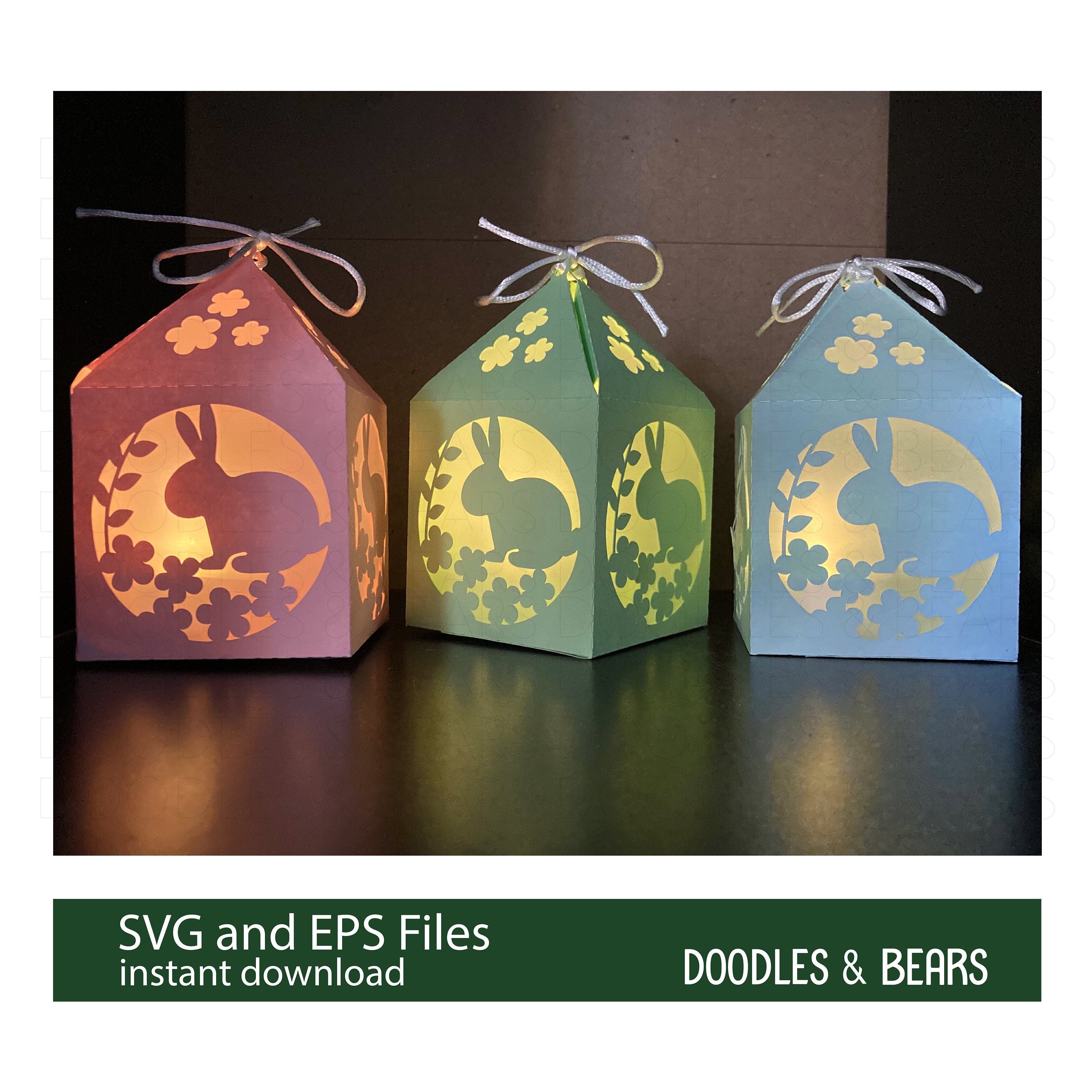 Easter Bunny Lantern SVG, Easter Lanterns SVG File, Easter Lanterns for ...