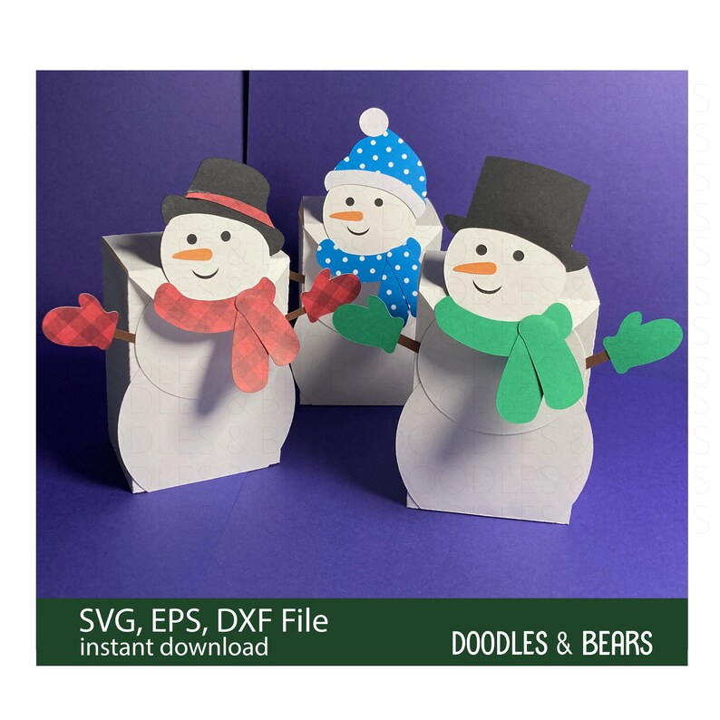 Snowman Treat Box, Cute Winter Holiday Box, Christmas Gift Box, Snowman ...