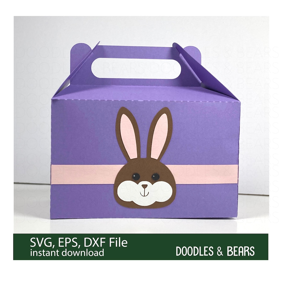Easter Bunny Treat Box SVG, Gable Box SVG, Easter Treat Box Cutting ...