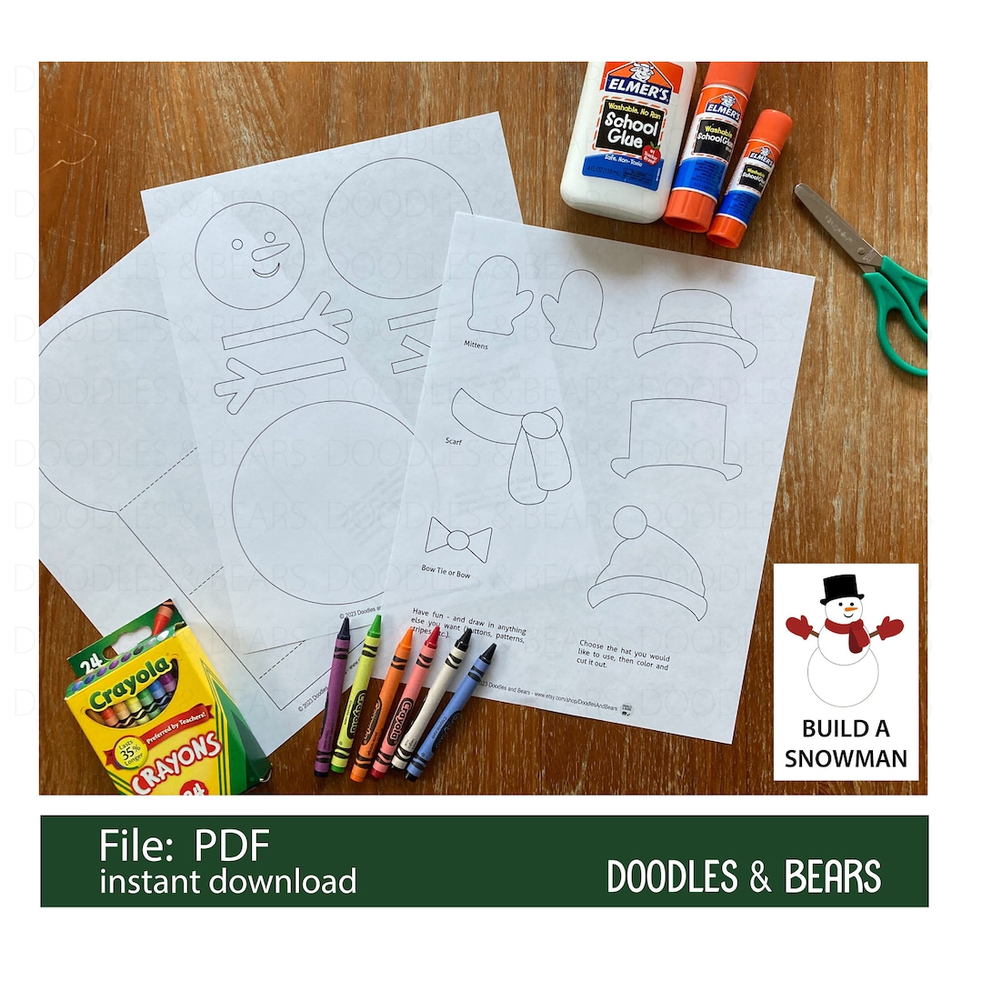 Cute Snowman Craft for Children PDF, Make a Snowman Fun Winter Paper ...