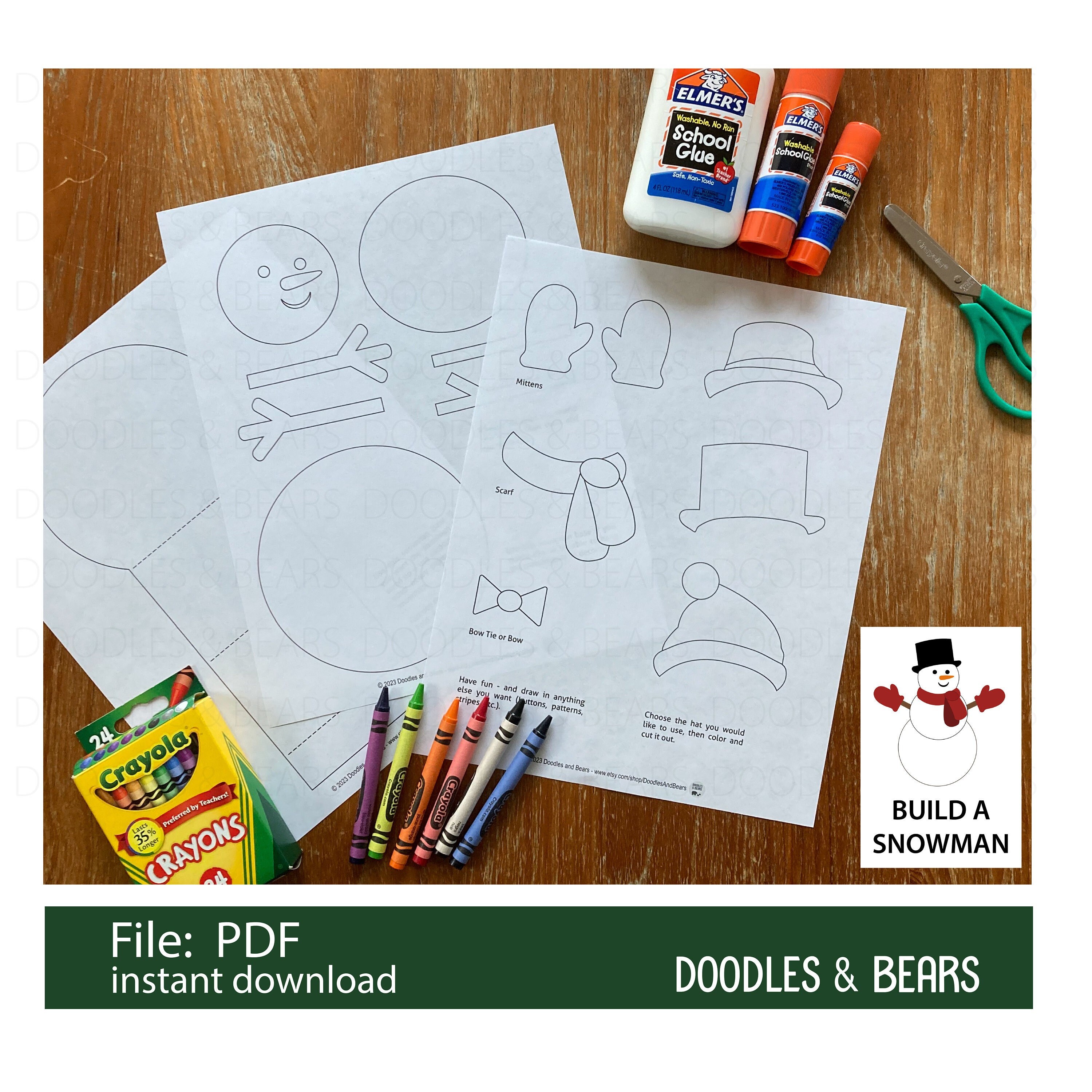 Cute Snowman Craft for Children PDF, Make a Snowman Fun Winter Paper ...