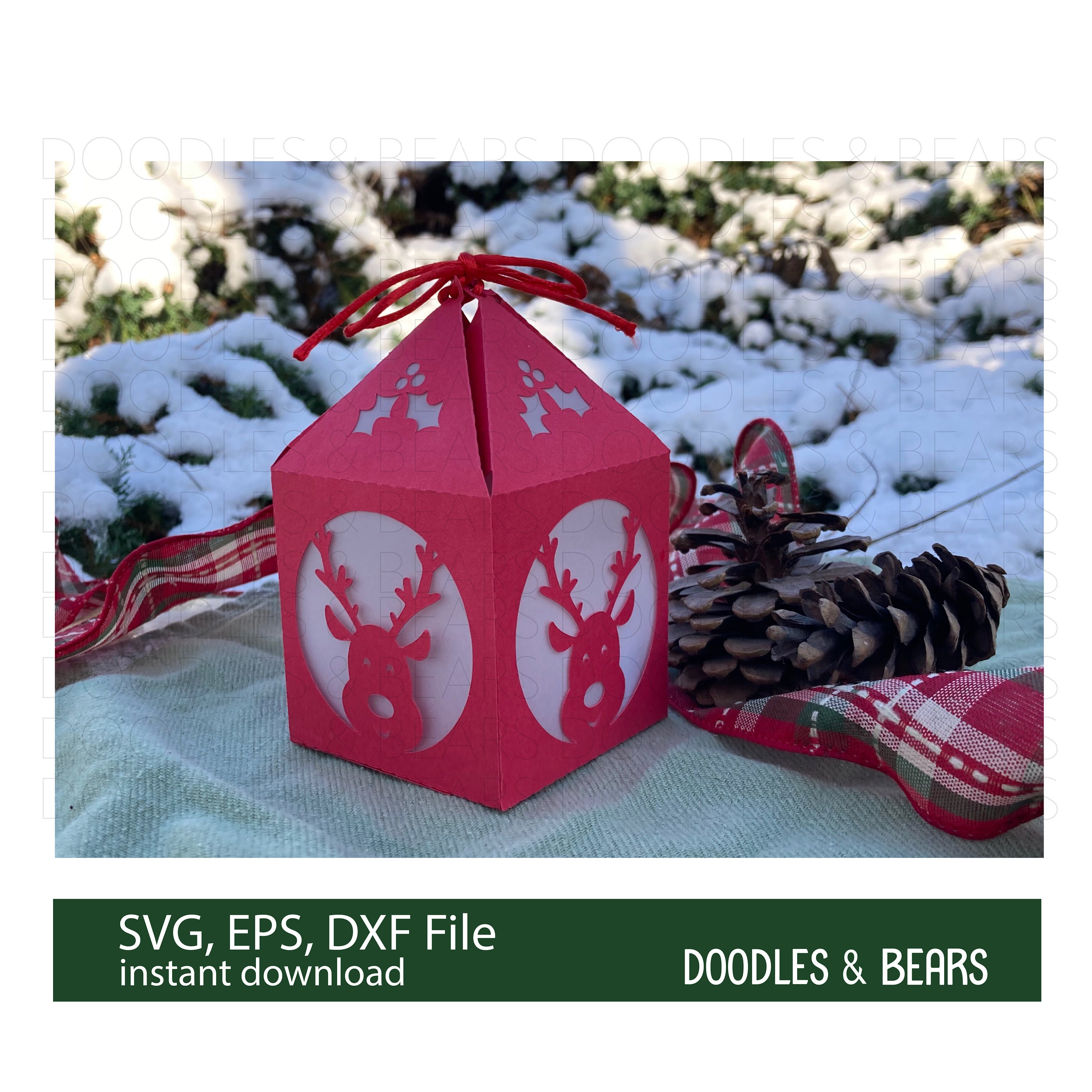 Reindeer Lantern SVG, Digital File for Cricut and Silhouette, Winter ...