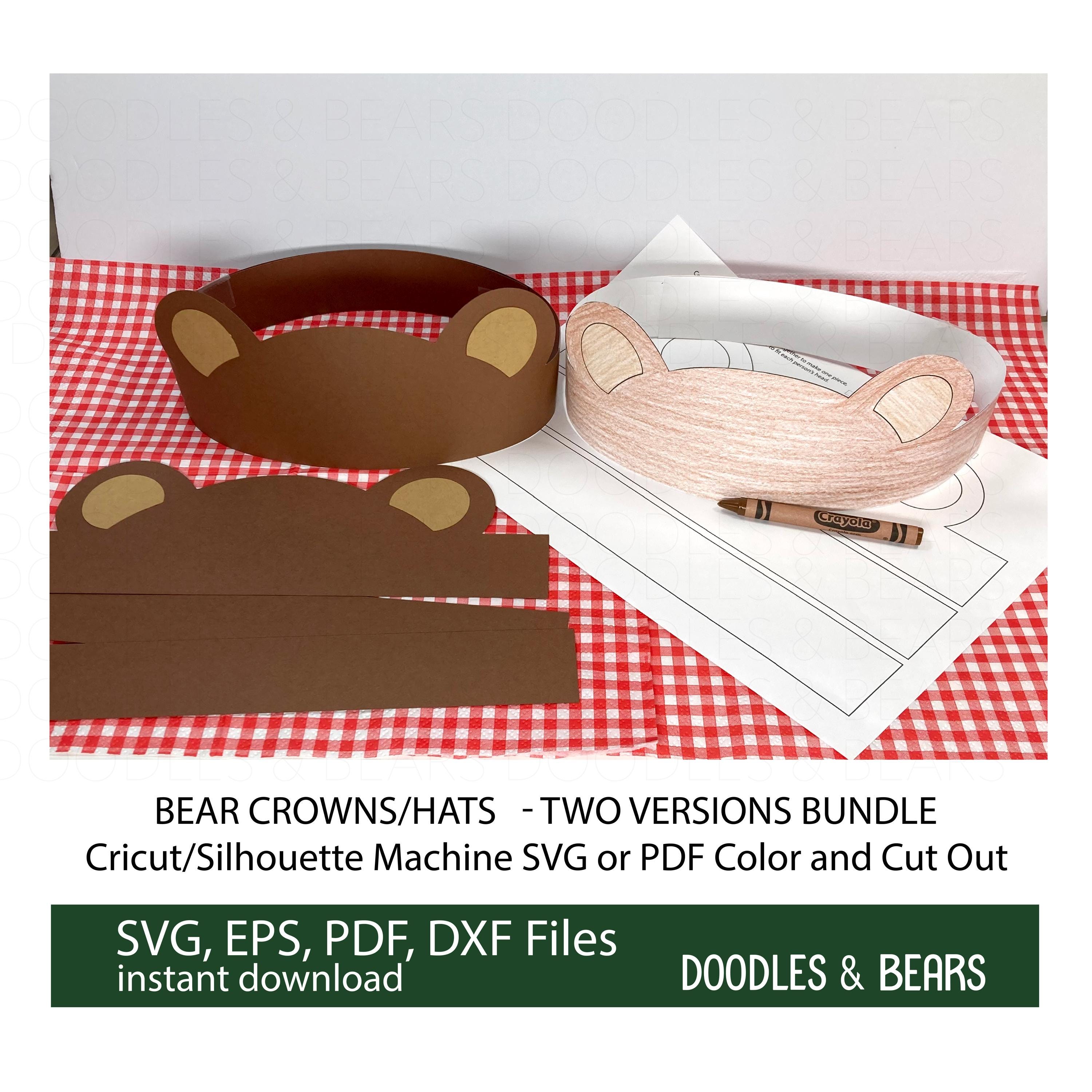 Teddy Bear Paper Crown: Printable Birthday Party Craft (PDF & SVG ...