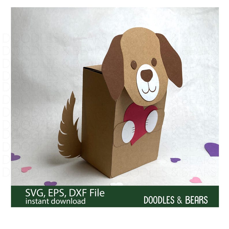 Valentine Dog Treat Box, Cute Valentine Gift Box for Kids, Valentine ...