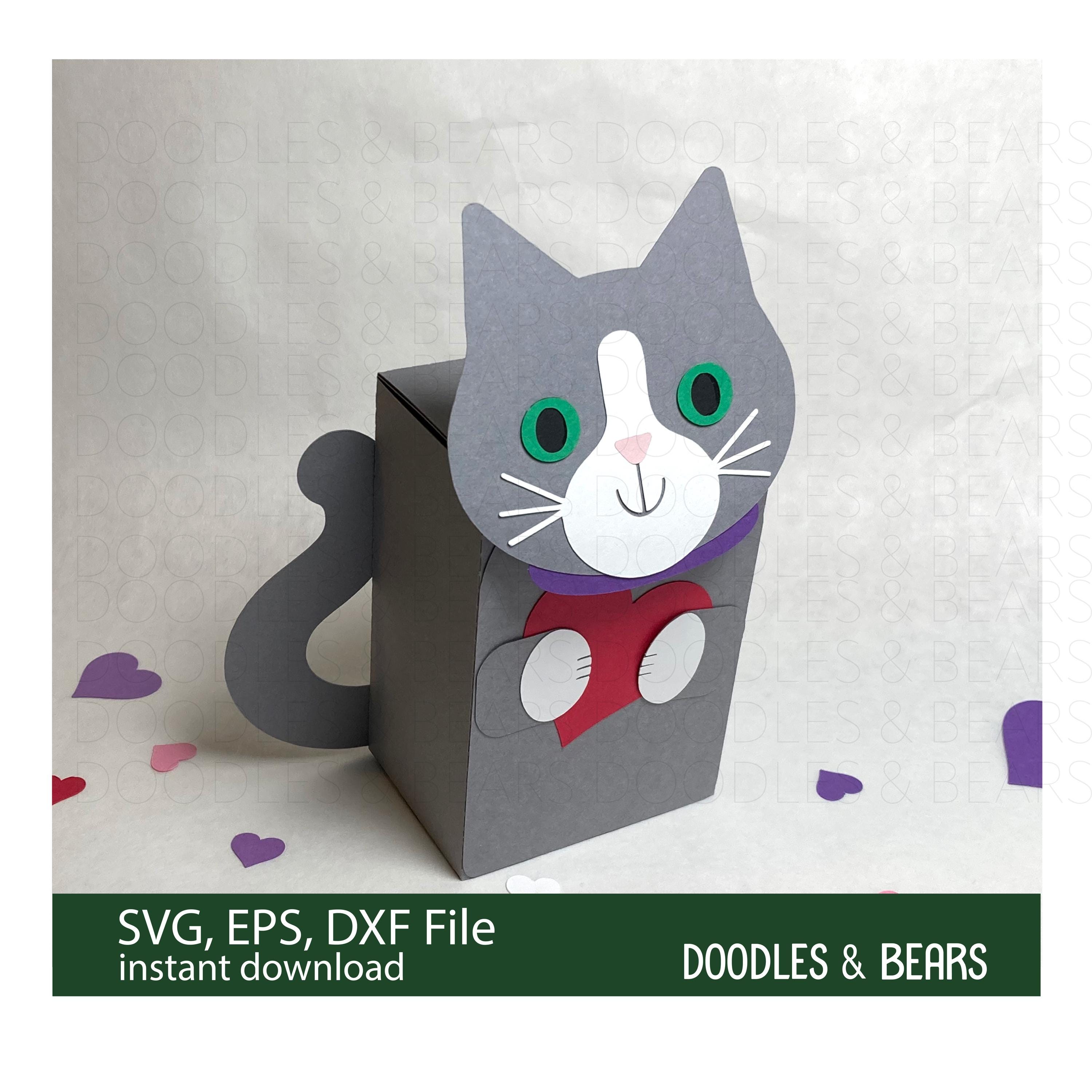 Valentine Cat Treat Box, Cute Valentine Gift Box, Valentine Classroom ...