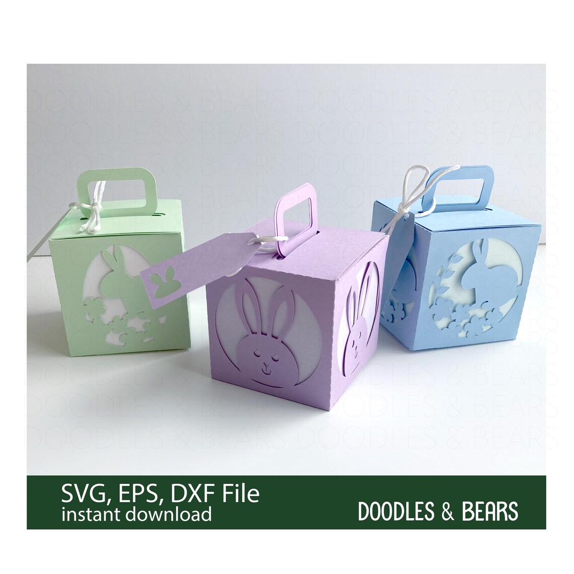 Easter Bunny Treat Box SVG: DIY Party Favor Templates (digital Download ...