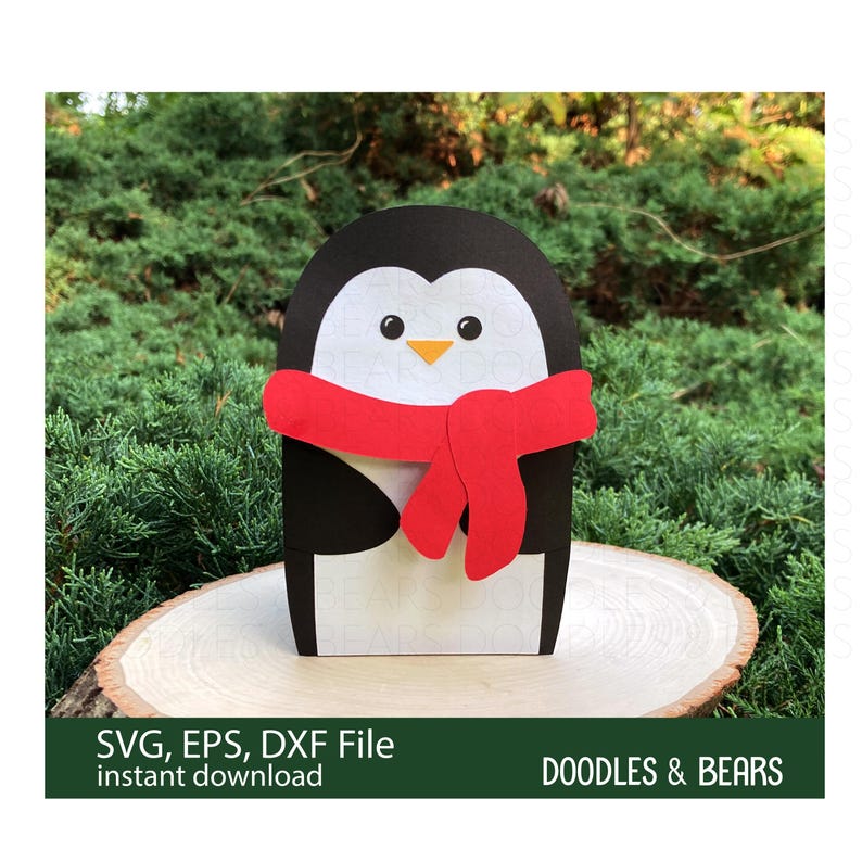 Penguin Treat Box, Cute Winter Holiday Box, Christmas Gift Box, Penguin ...