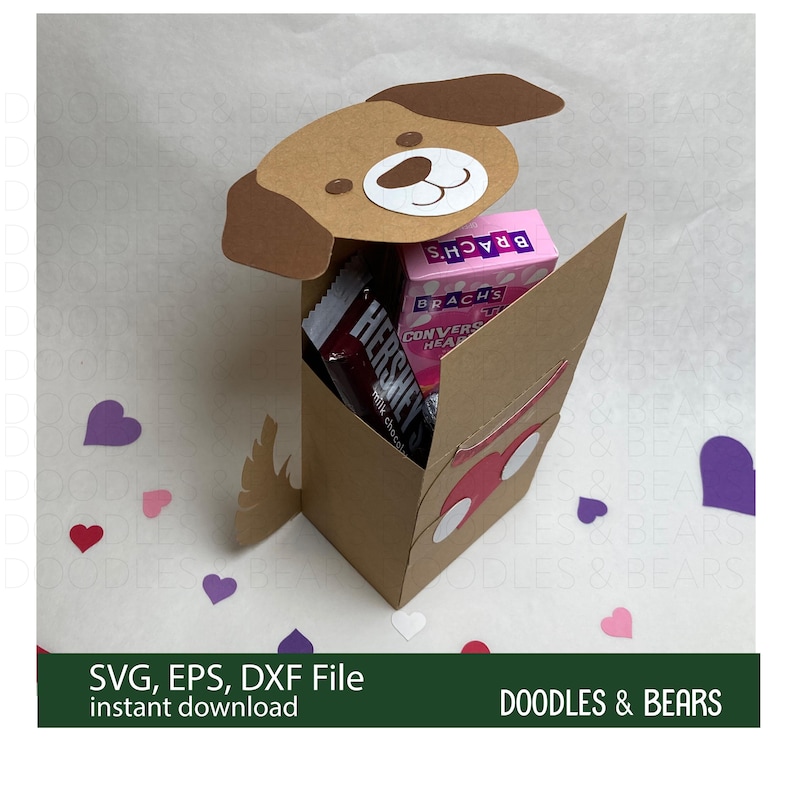 Valentine Dog Treat Box, Cute Valentine Gift Box for Kids, Valentine ...