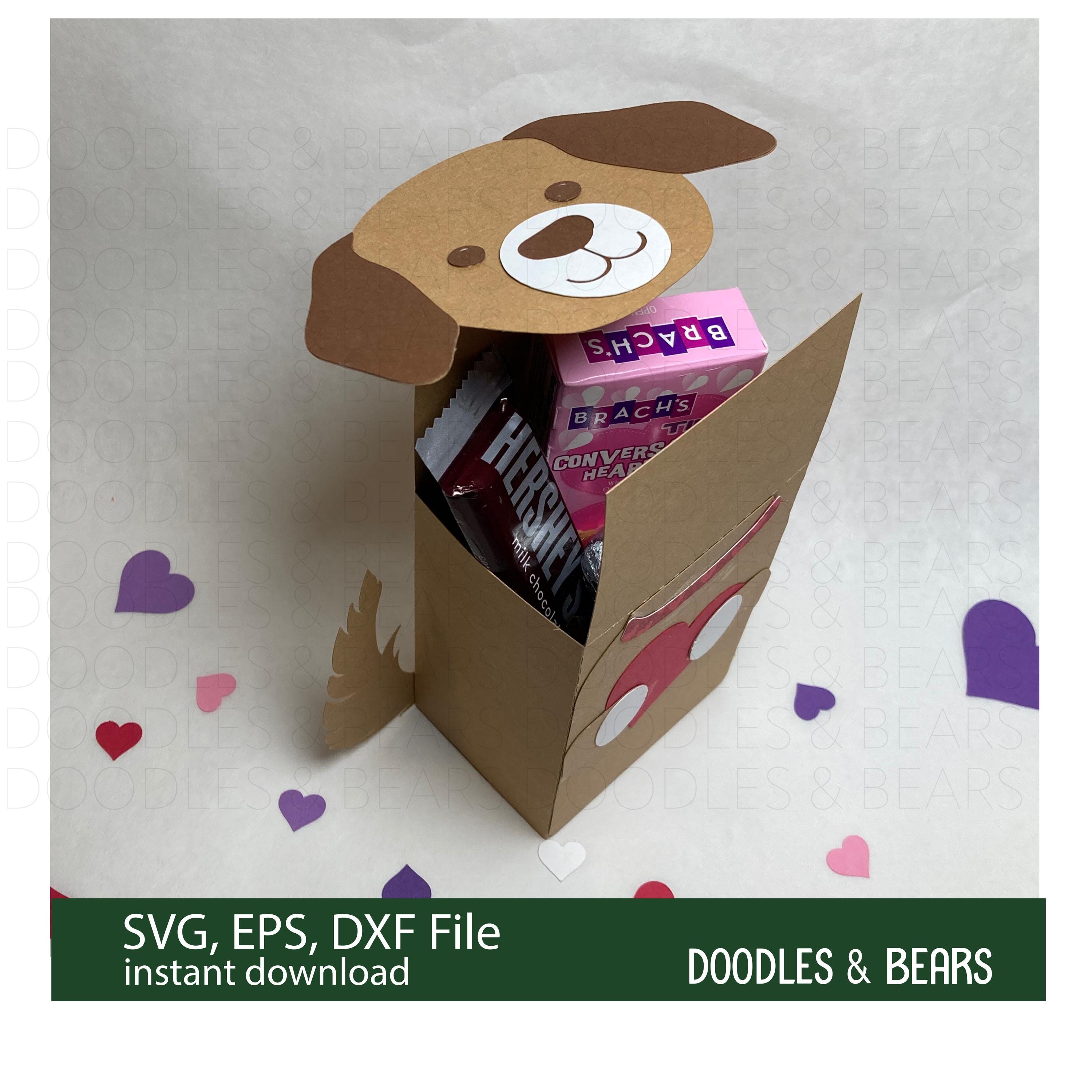 Valentine Dog Treat Box, Cute Valentine Gift Box for Kids, Valentine ...