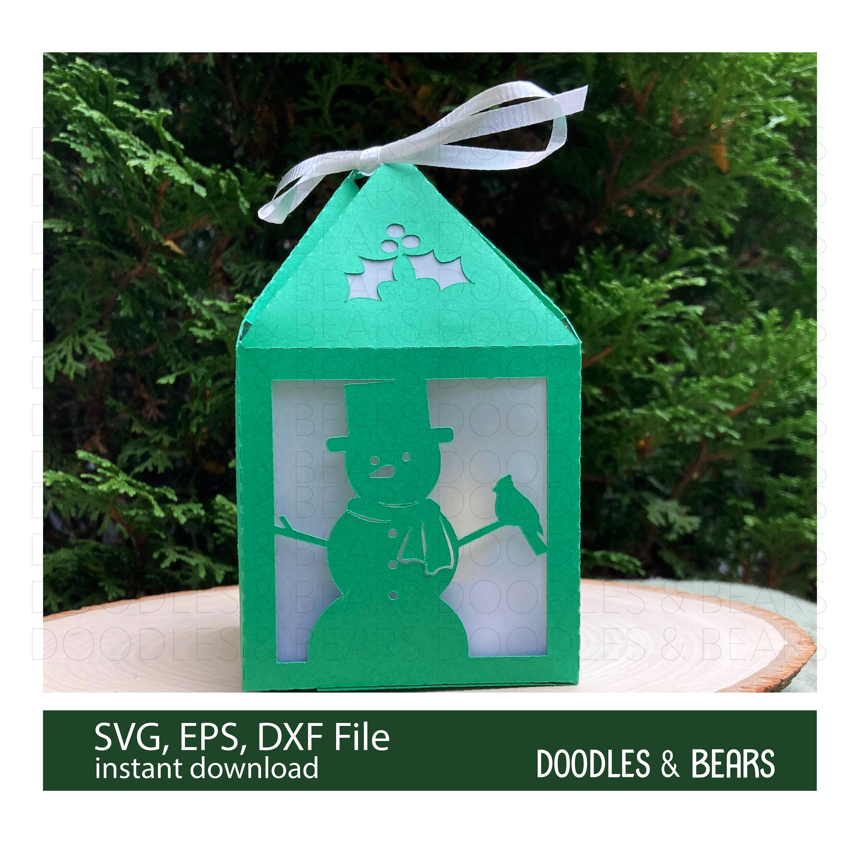 Snowman With Cardinal Lantern SVG, Digital File for Cricut and ...