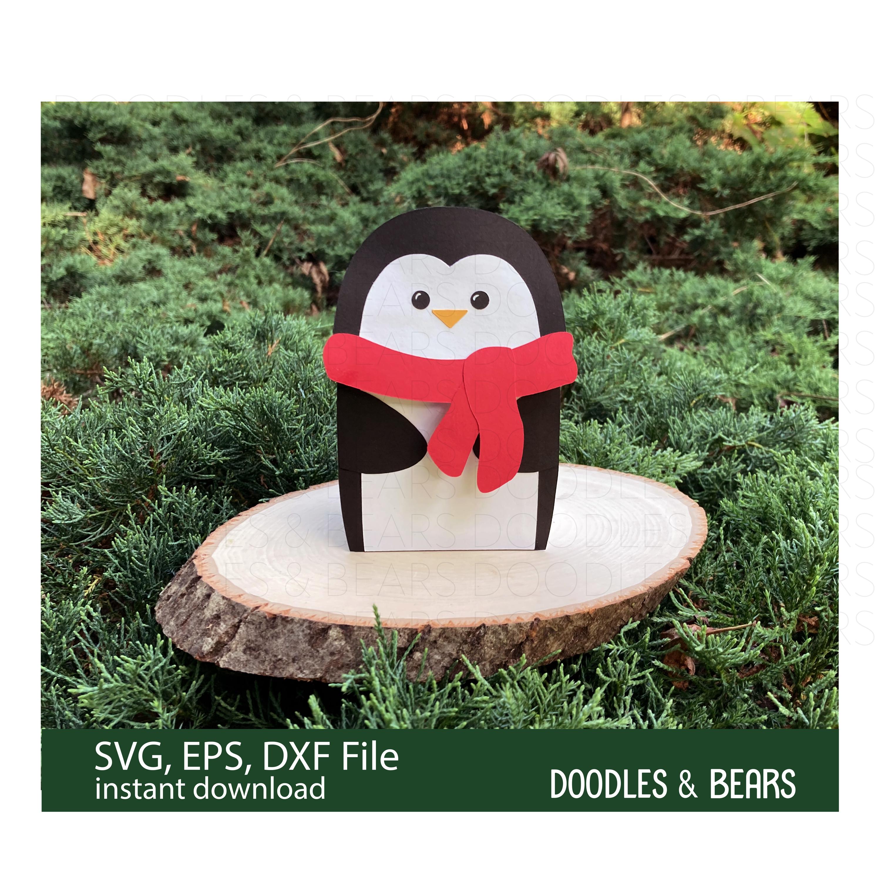 Penguin Treat Box, Cute Winter Holiday Box, Christmas Gift Box, Penguin ...