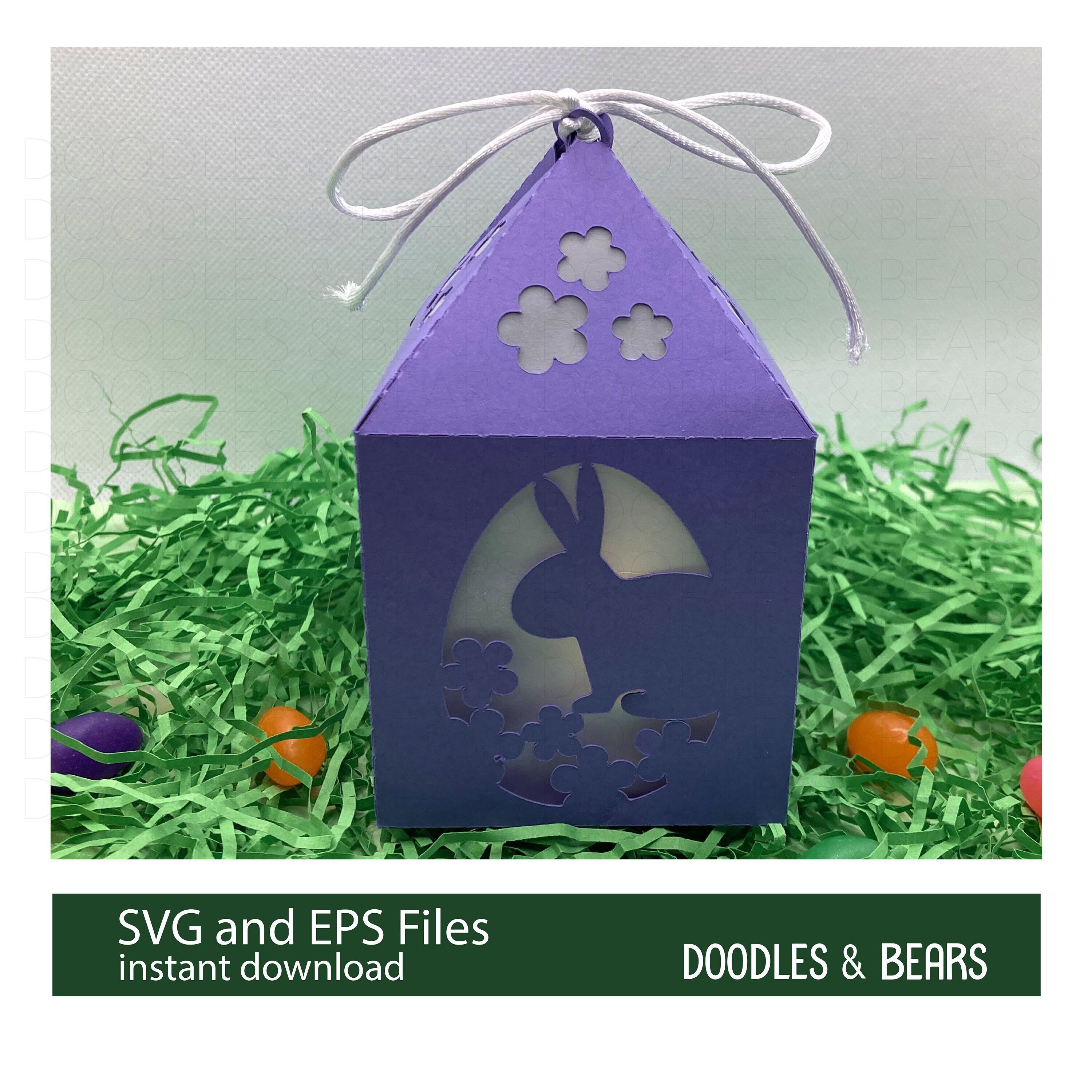 Cute Easter Bunny Lanterns SVG and EPS, Set of 3 Digital Files Cricut ...