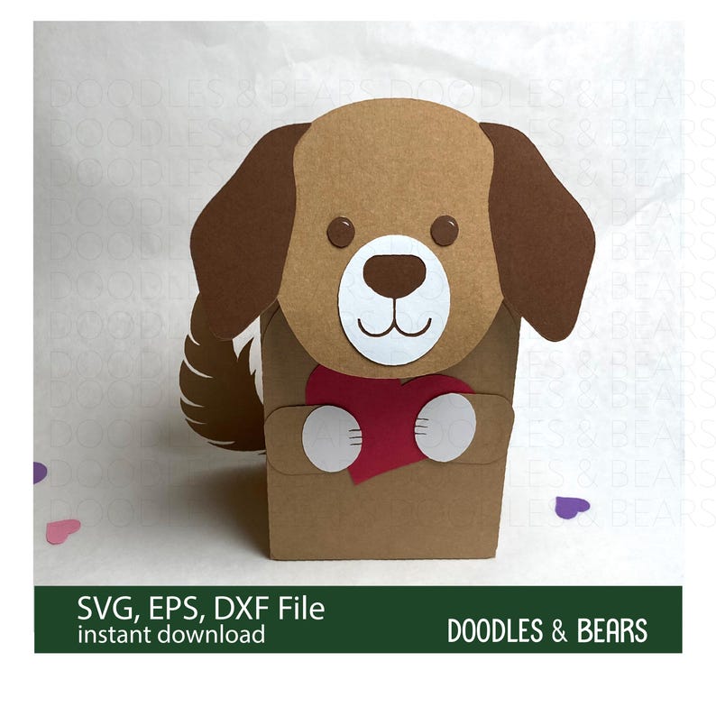 Valentine Dog Treat Box, Cute Valentine Gift Box for Kids, Valentine ...